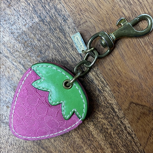Coach | Bags | Coach Red Signature Canvas Strawberry Bag Charm | Poshmark